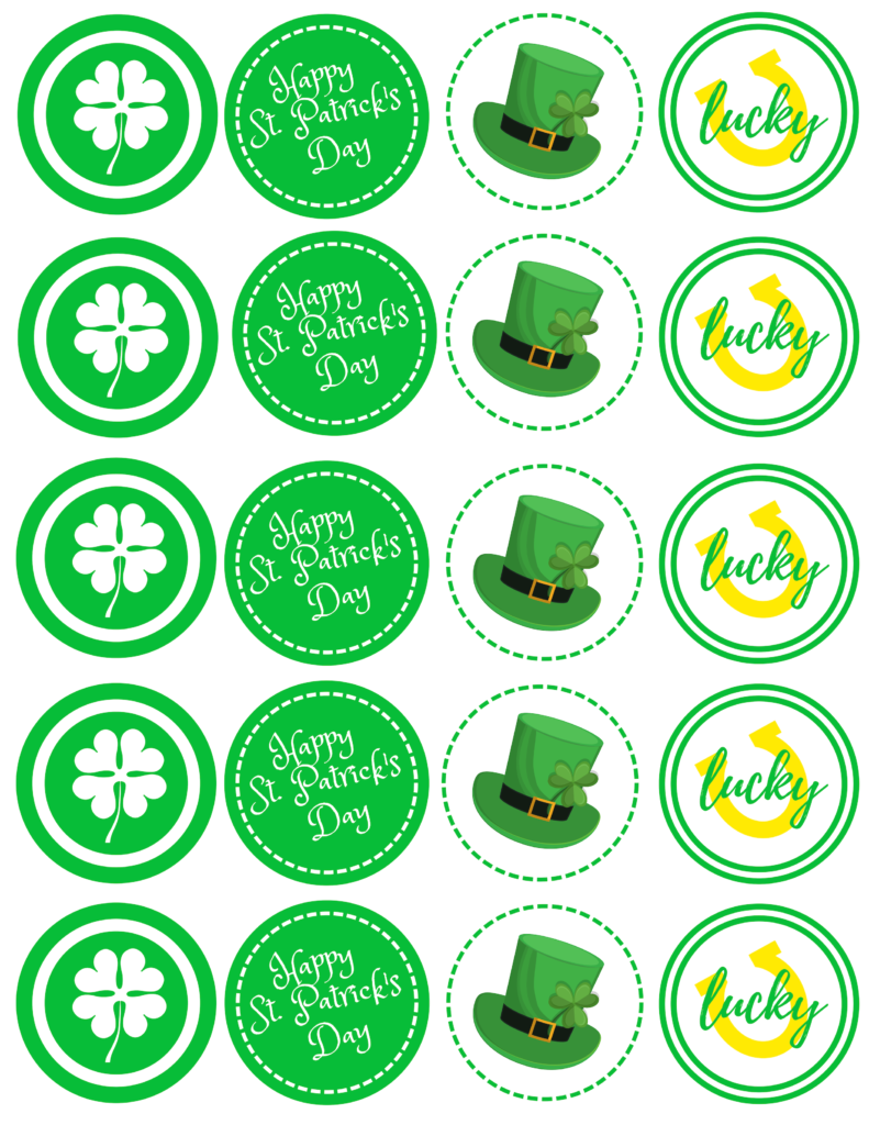 Free Printable St. Patrick's Day Cupcake Toppers - Simply Love Printables