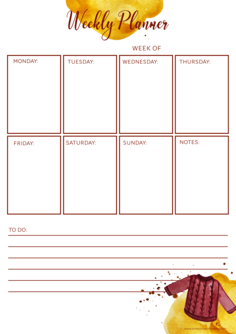 Free Printable Fall Planner Pages | Simply Love Printables