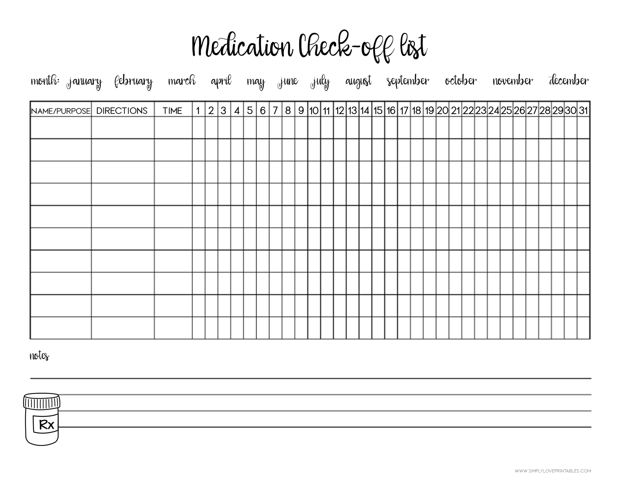 Free Printable Medication Trackers | Simply Love Printables