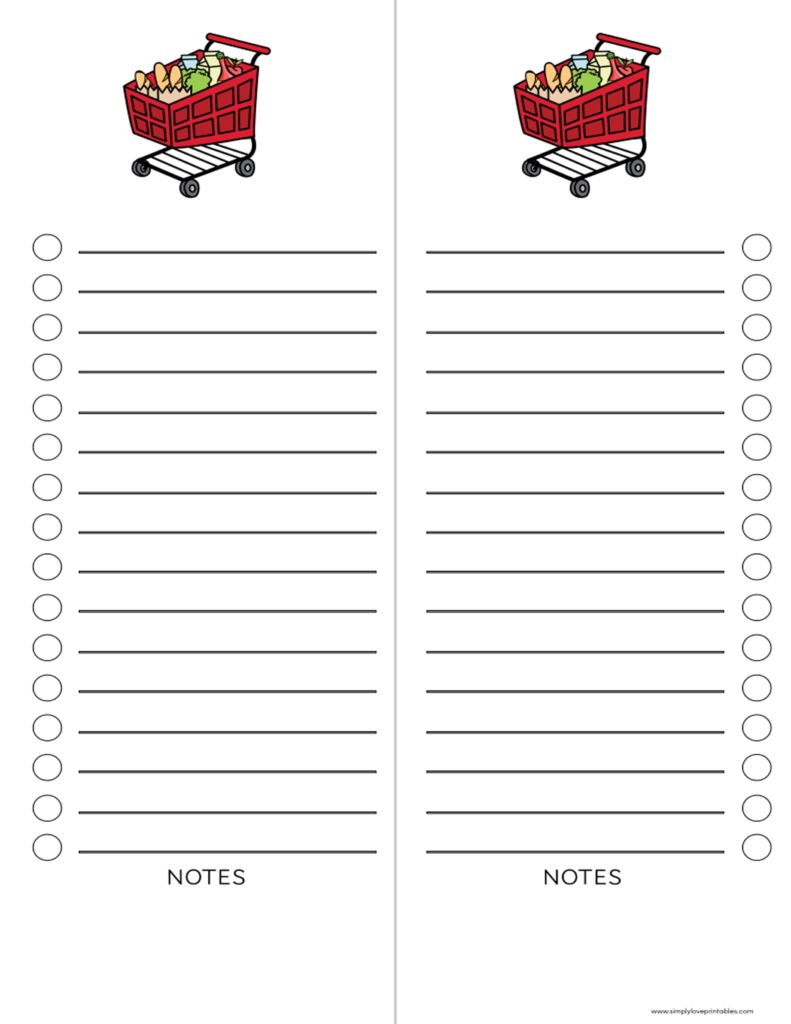 Shopping List Printables (Free PDFs)