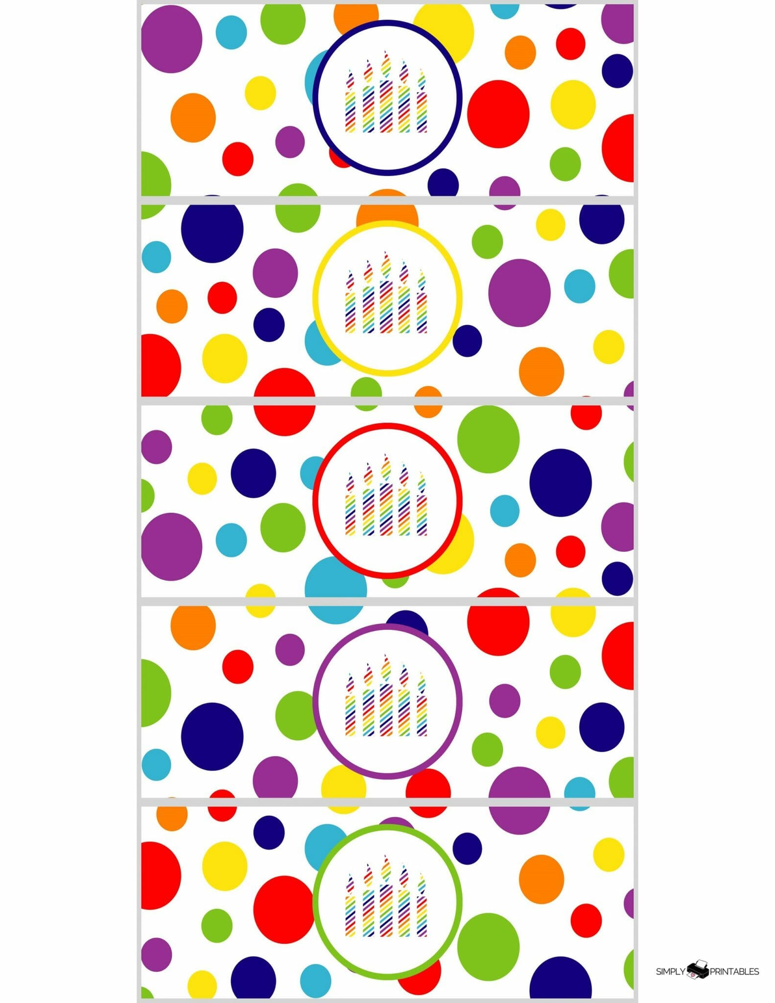 Free Printables Rainbow Birthday Party Favors and Invitation - Simply ...