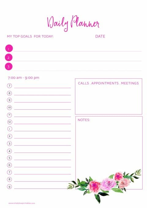 Free Printable Floral Planner Pages and Undated Monthly Calendars ...