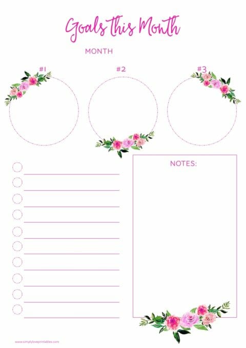 Free Printable Floral Planner Pages and Undated Monthly Calendars ...