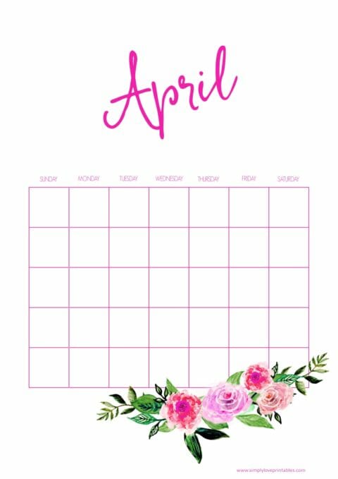 Free Printable Floral Planner Pages and Undated Monthly Calendars ...