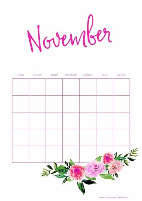 Free Printable Floral Planner Pages and Undated Monthly Calendars ...