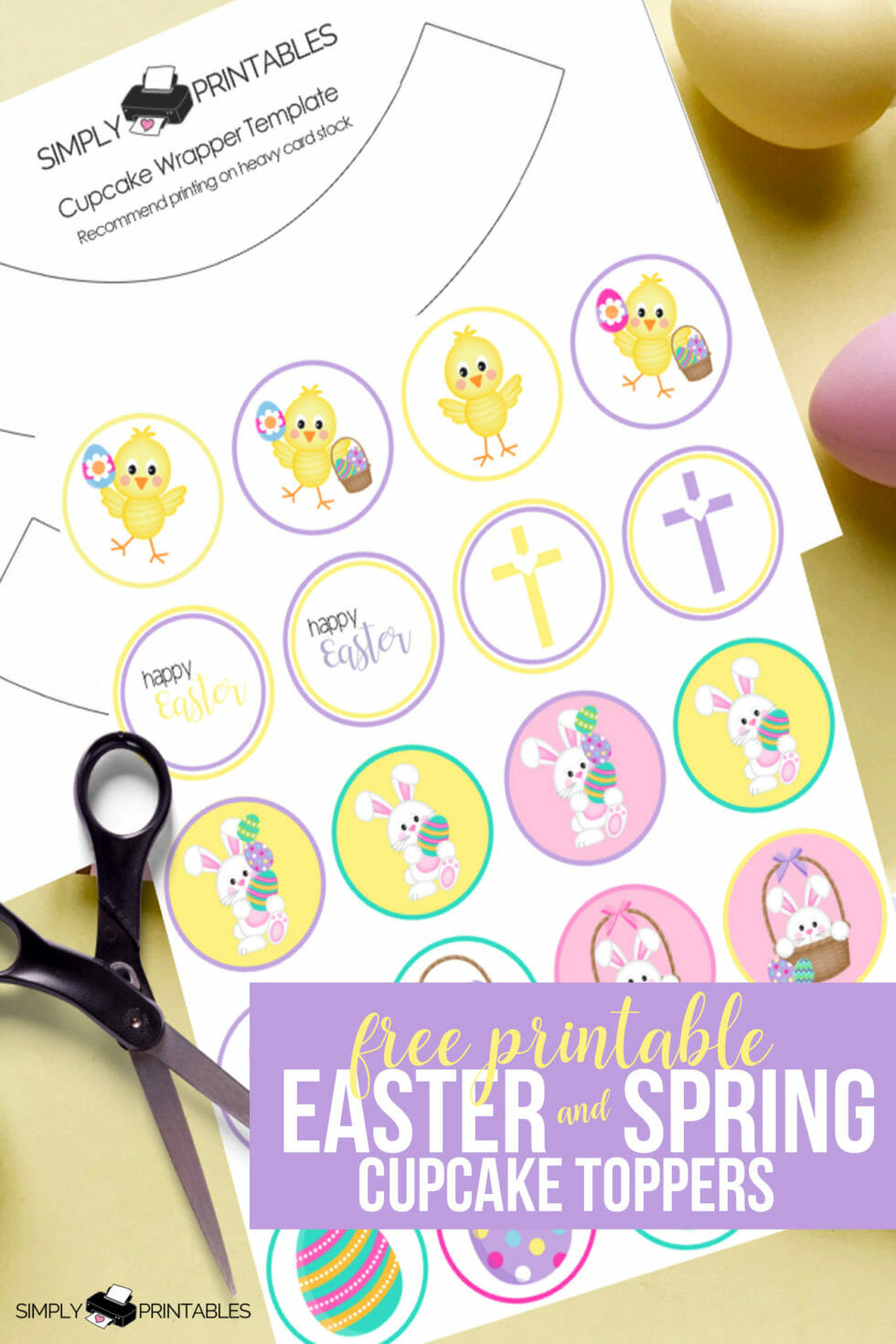 Free Printable Easter and Spring Cupcake Toppers - Simply Love Printables