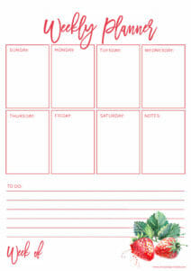 Free Printable Strawberry Planner Pages - Simply Love Printables