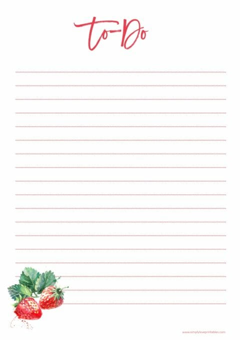 Free Printable Strawberry Planner Pages - Simply Love Printables