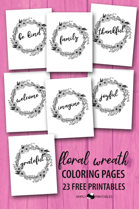 Free Printable Floral Wreath Coloring Pages