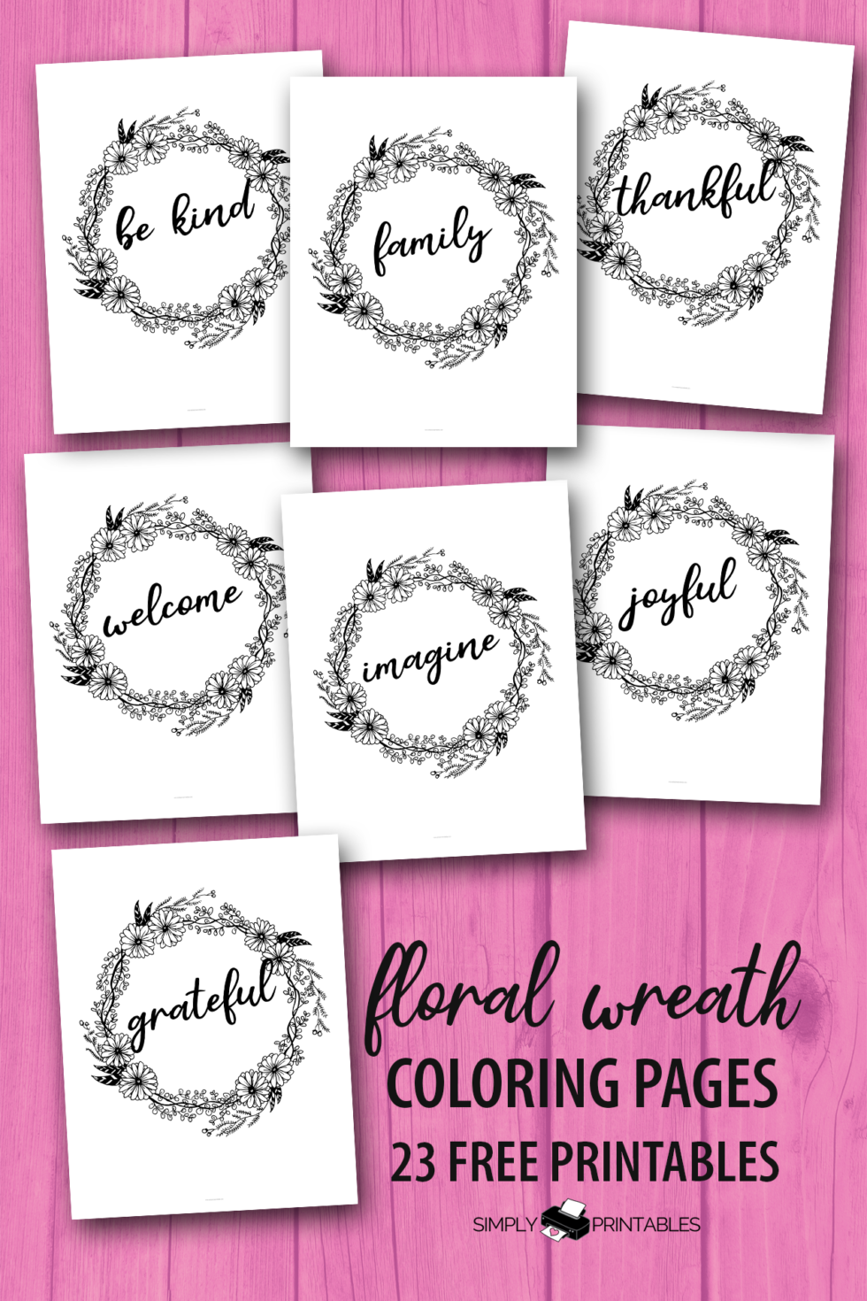 Free Printable Floral Wreath Coloring Pages