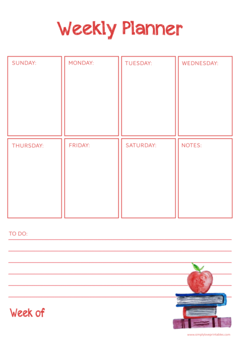 Free Printable Back to School Planner Pages - Simply Love Printables