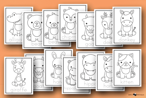 Free Printable Animal Coloring Pages with Letter Tracing - Simply Love ...
