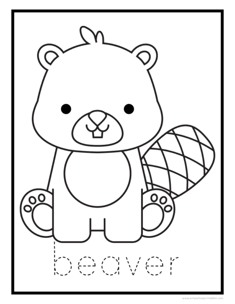 Free Printable Animal Coloring Pages with Letter Tracing - Simply Love ...