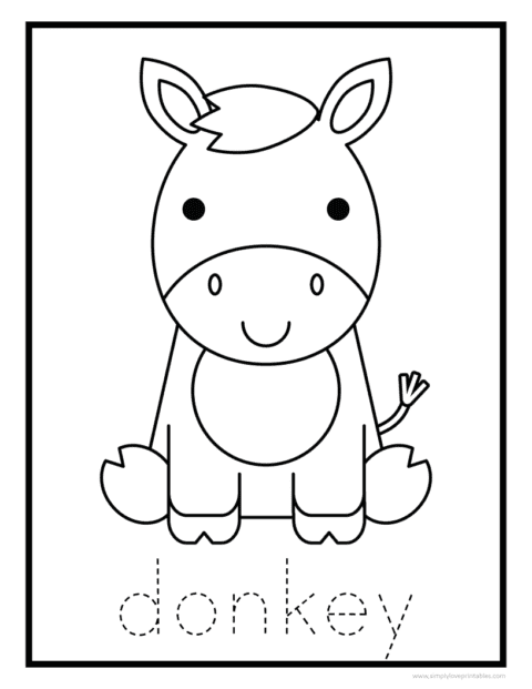 Free Printable Animal Coloring Pages with Letter Tracing - Simply Love ...