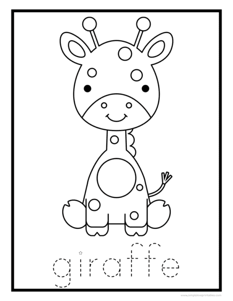 Free Printable Animal Coloring Pages with Letter Tracing - Simply Love ...