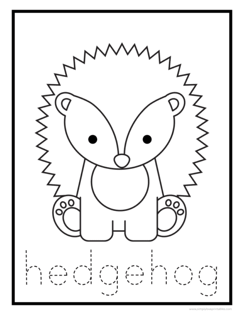 Free Printable Animal Coloring Pages with Letter Tracing - Simply Love ...