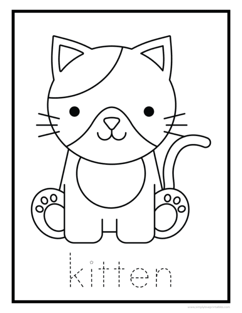 Free Printable Animal Coloring Pages with Letter Tracing - Simply Love ...
