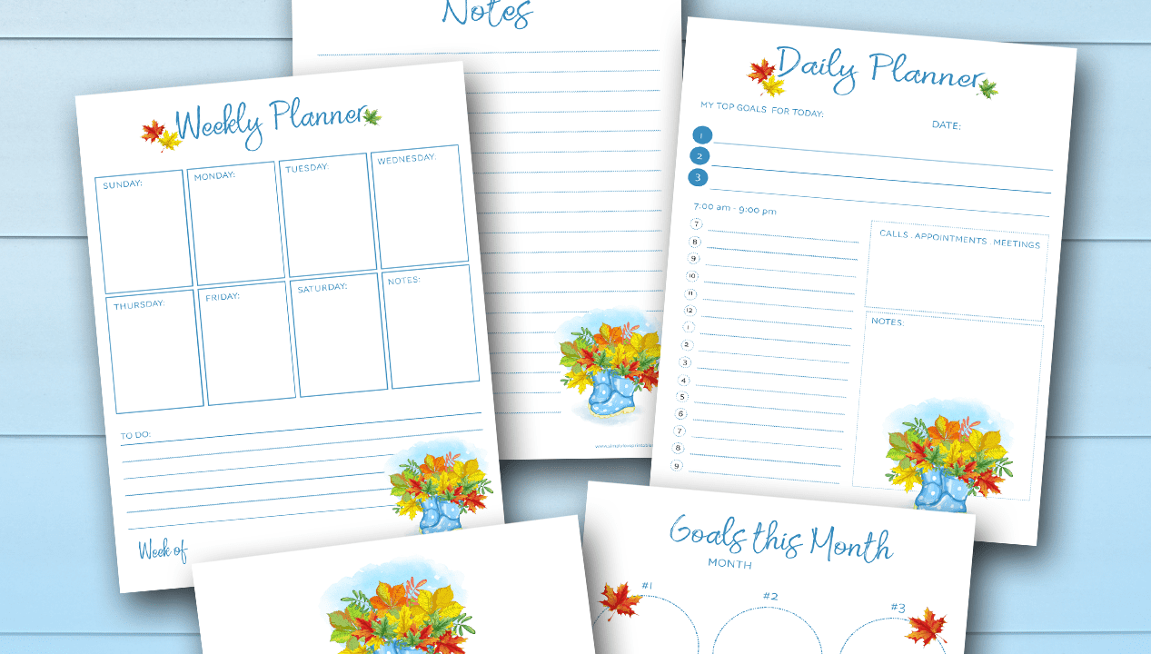 Free Fall Planner Printables and Wall Art - Simply Love Printables