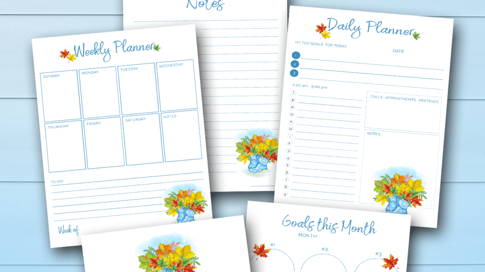 Free Fall Planner Printables and Wall Art - Simply Love Printables