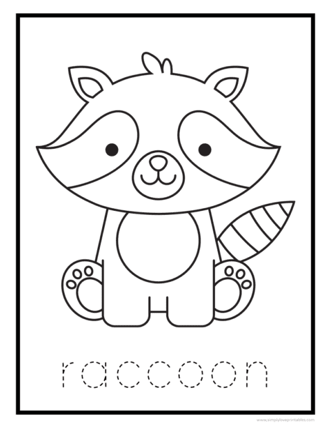 Free Printable Animal Coloring Pages with Letter Tracing - Simply Love ...