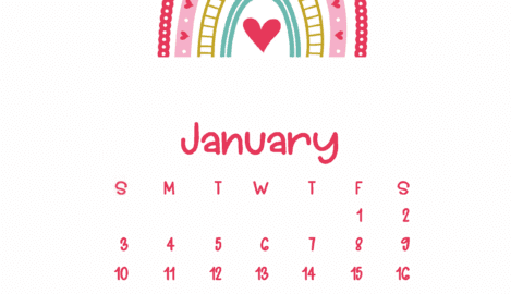 Free Printable 2021 Rainbow Calendar - Simply Love Printables