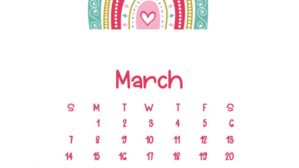 Free Printable 2021 Rainbow Calendar - Simply Love Printables