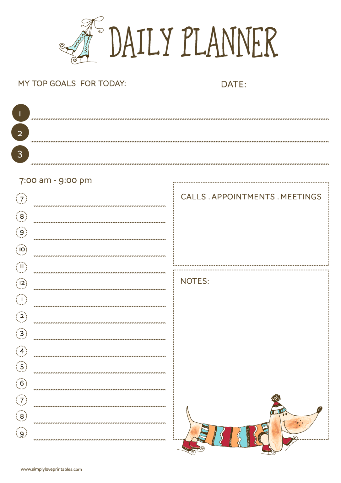 Free Printable Winter-Theme Planner Pages - Simply Love Printables