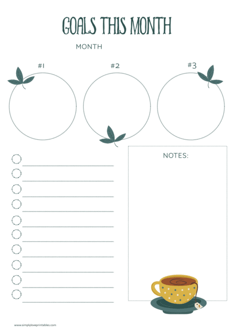 Free Printable Tea Time Planner Pages - Simply Love Printables
