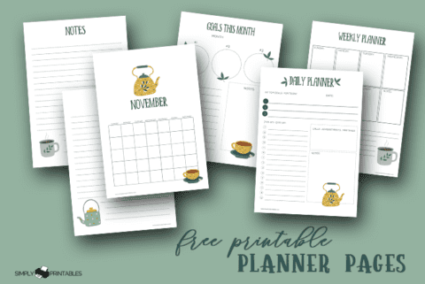 Free Printable Tea Time Planner Pages - Simply Love Printables