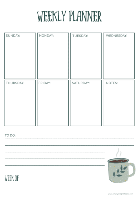 Free Printable Tea Time Planner Pages - Simply Love Printables