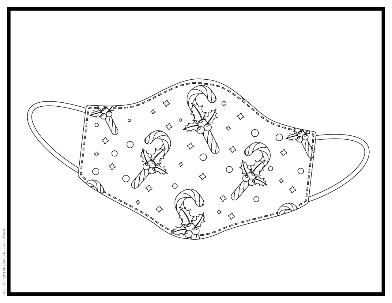 Free Printable Christmas-Theme Face Mask Coloring Pages - Simply Love ...