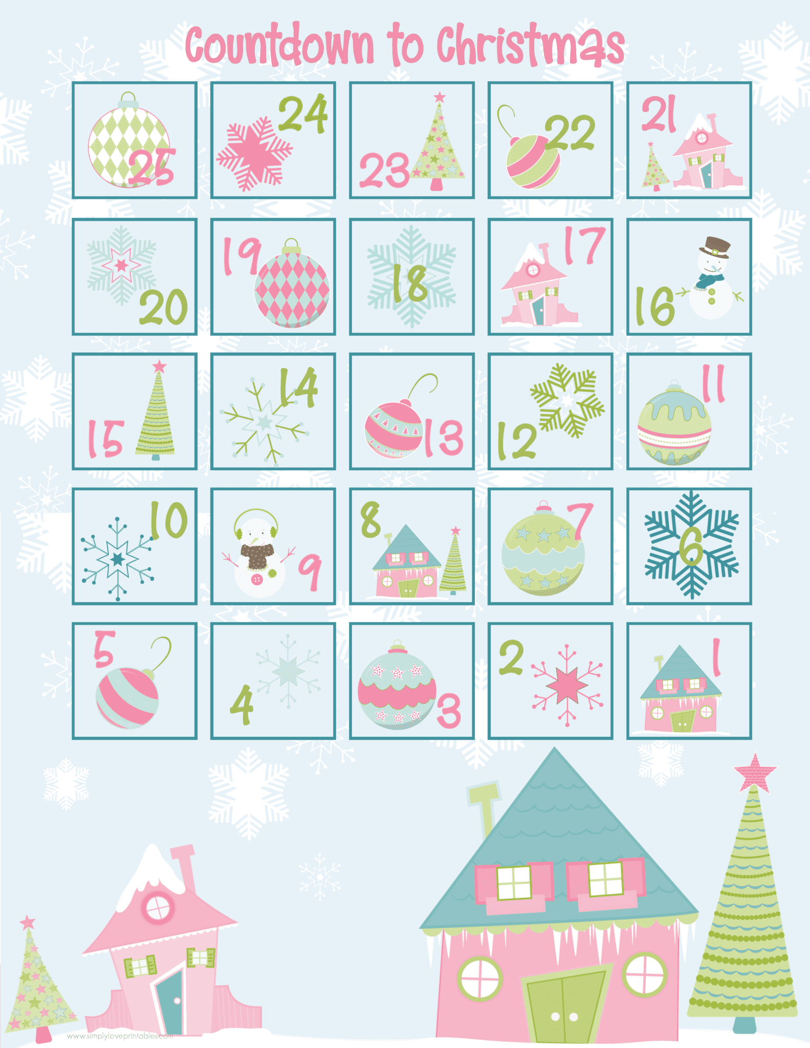 Free Countdown to Christmas Printable - Simply Love Printables