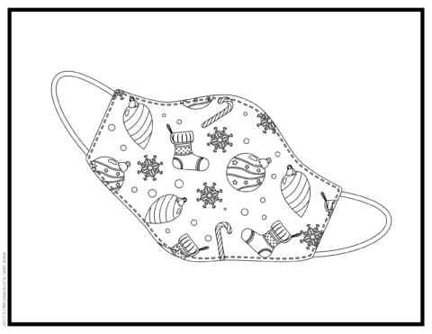Free Printable Christmas-Theme Face Mask Coloring Pages - Simply Love ...