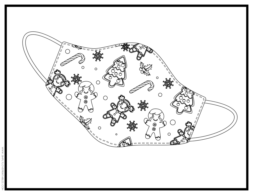 Free Printable Christmas-Theme Face Mask Coloring Pages - Simply Love ...