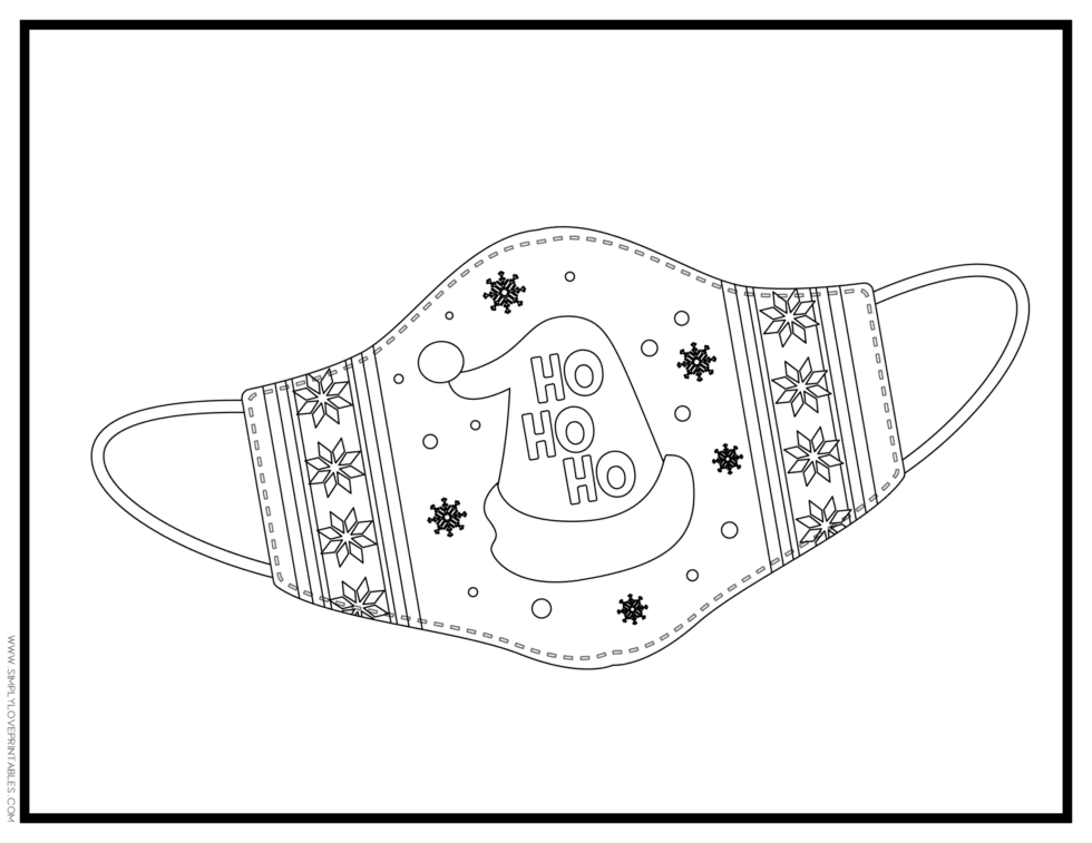 Free Printable Christmas-Theme Face Mask Coloring Pages - Simply Love ...