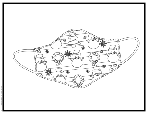 Free Printable Christmas-Theme Face Mask Coloring Pages - Simply Love ...
