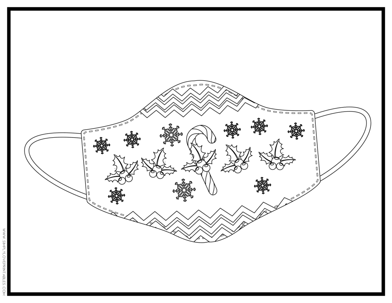 Free Printable Christmas-Theme Face Mask Coloring Pages - Simply Love ...