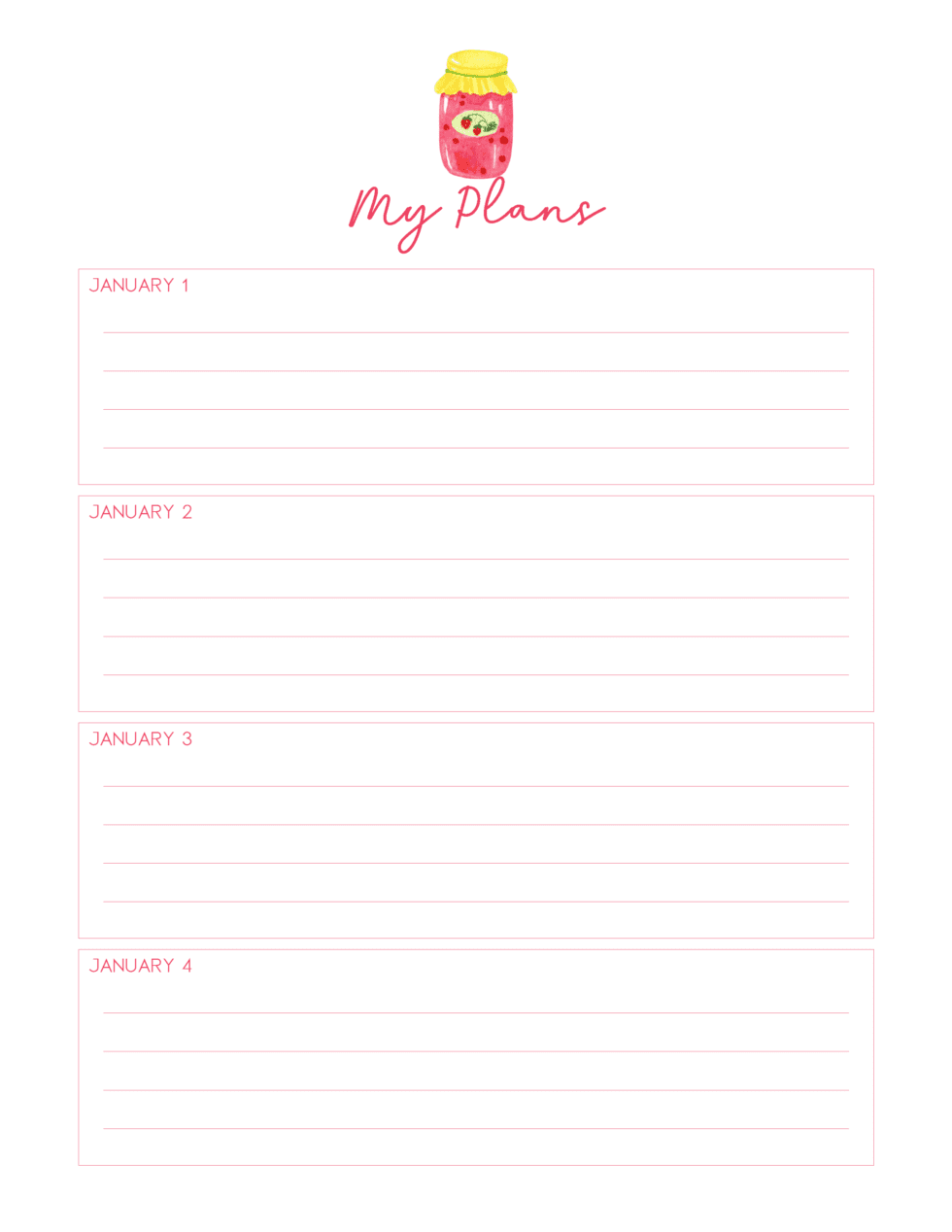 Free Dated Planner Pages | Simply Love Printables