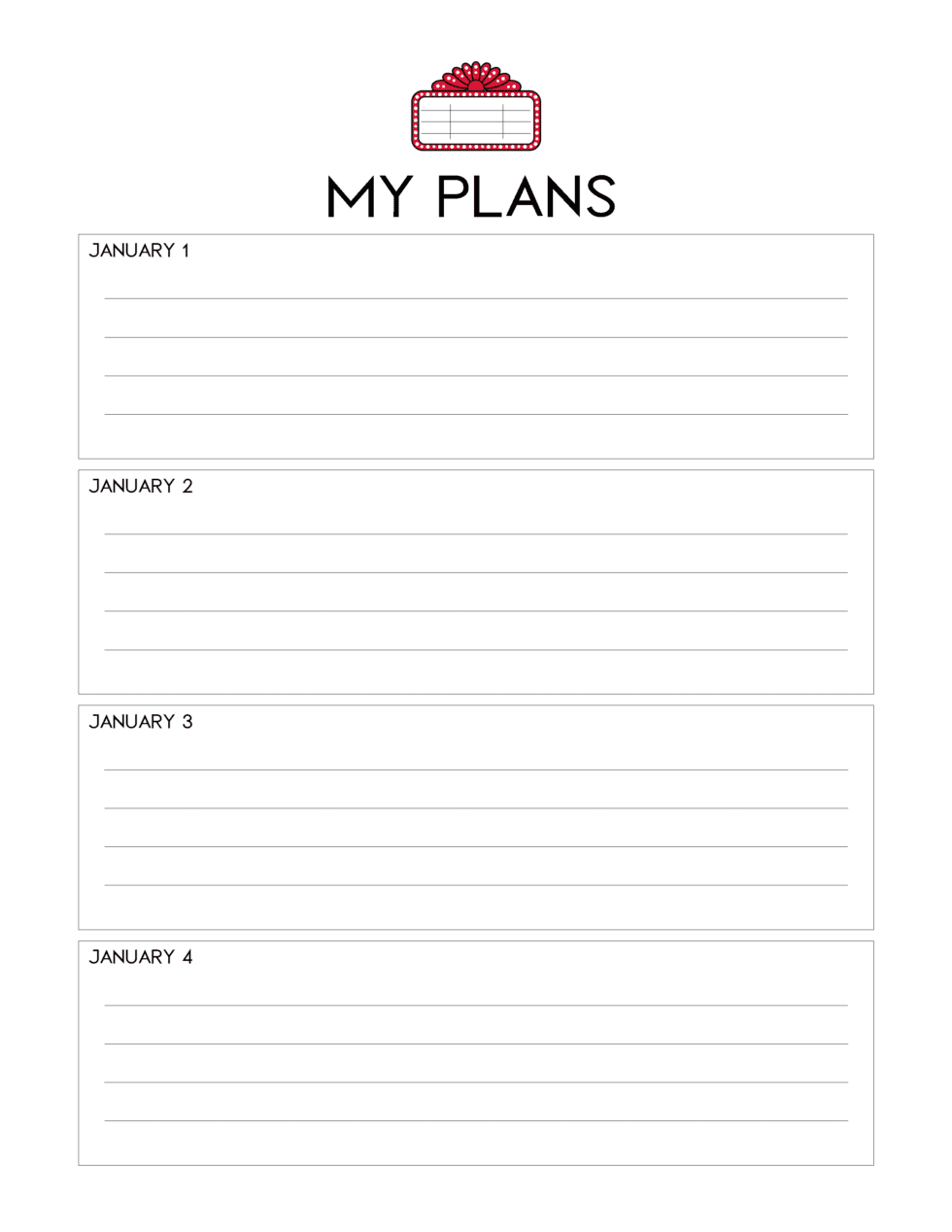 Free Dated Planner Pages | Simply Love Printables