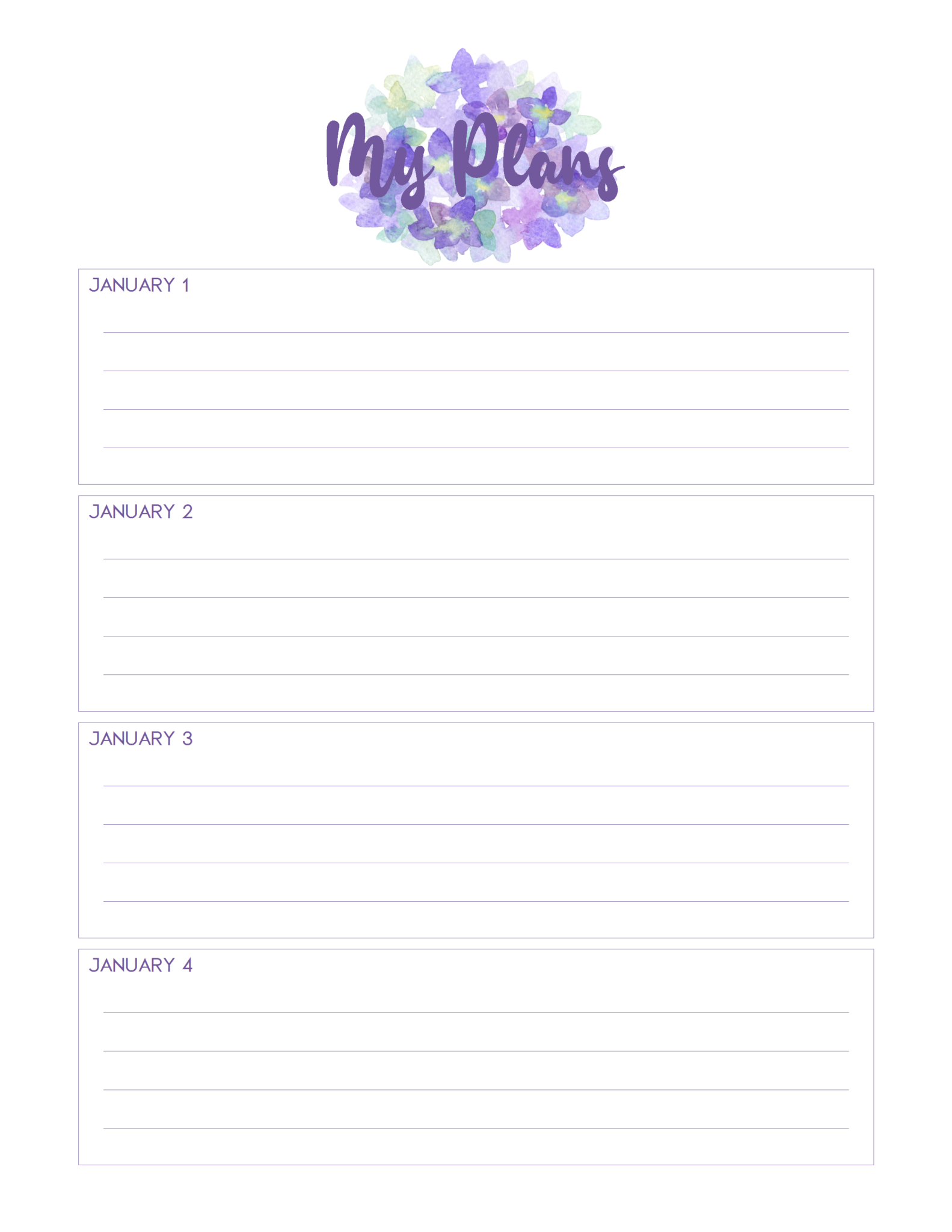 Free Dated Planner Pages | Simply Love Printables