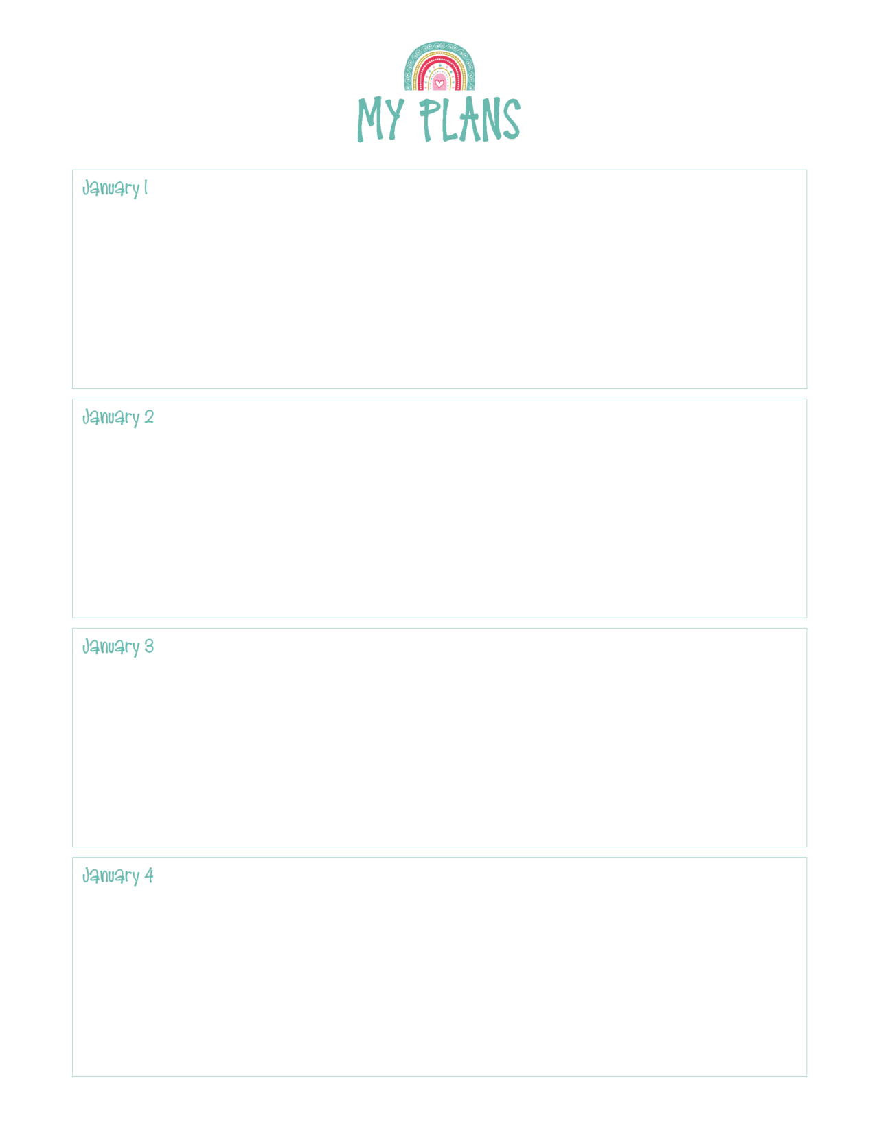 Free Dated Planner Pages | Simply Love Printables