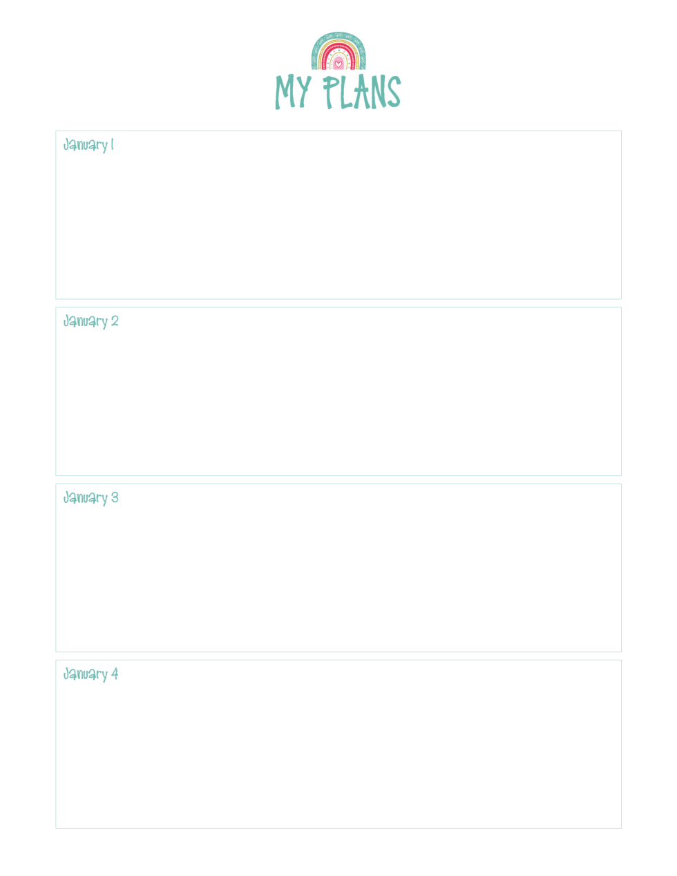 Free Dated Planner Pages | Simply Love Printables