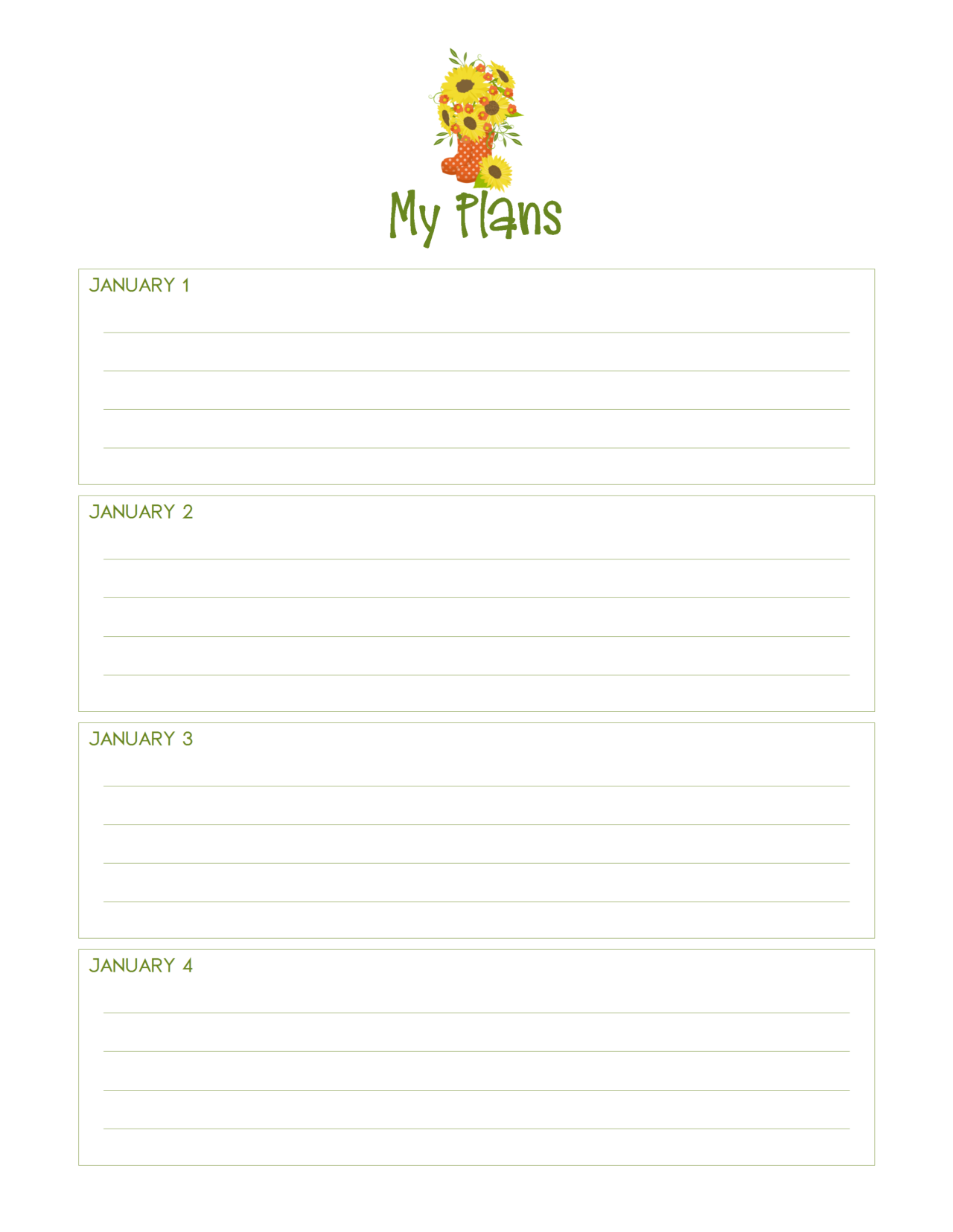 Free Dated Planner Pages | Simply Love Printables