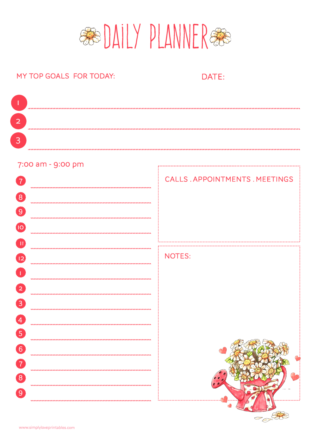 Free Spring Planner Page Templates - Simply Love Printables