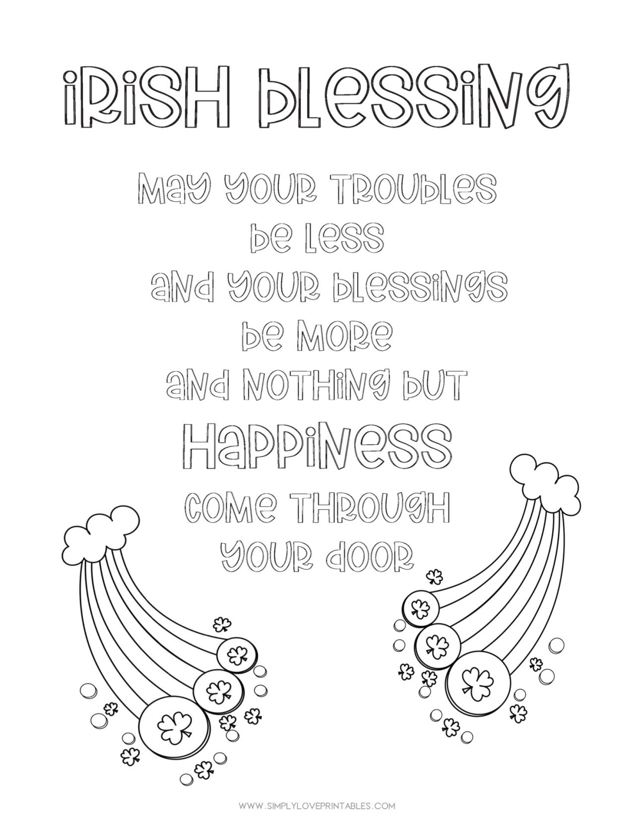 Free Printable St. Patrick's Day Coloring Pages - Simply Love Printables