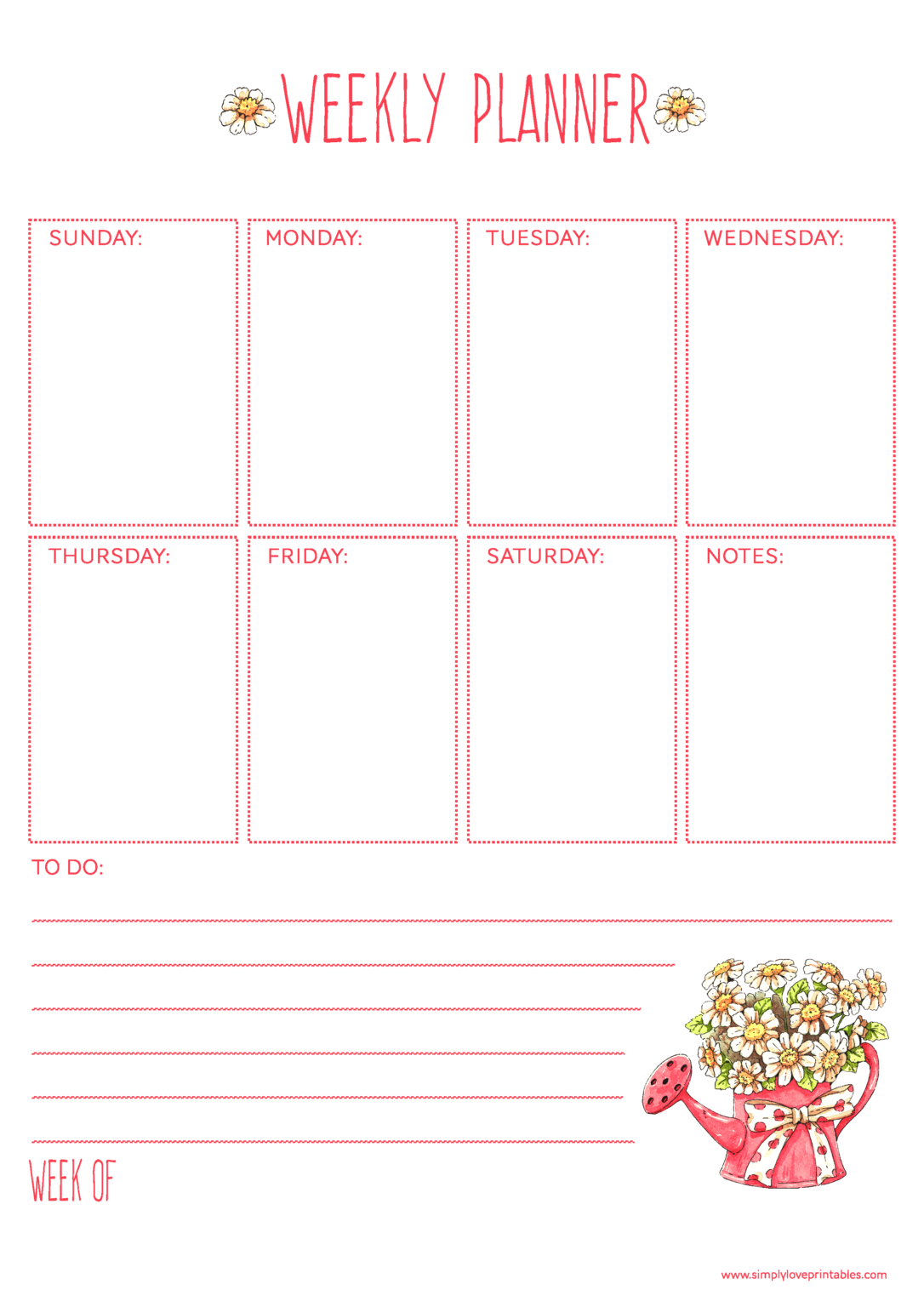 Free Spring Planner Page Templates - Simply Love Printables