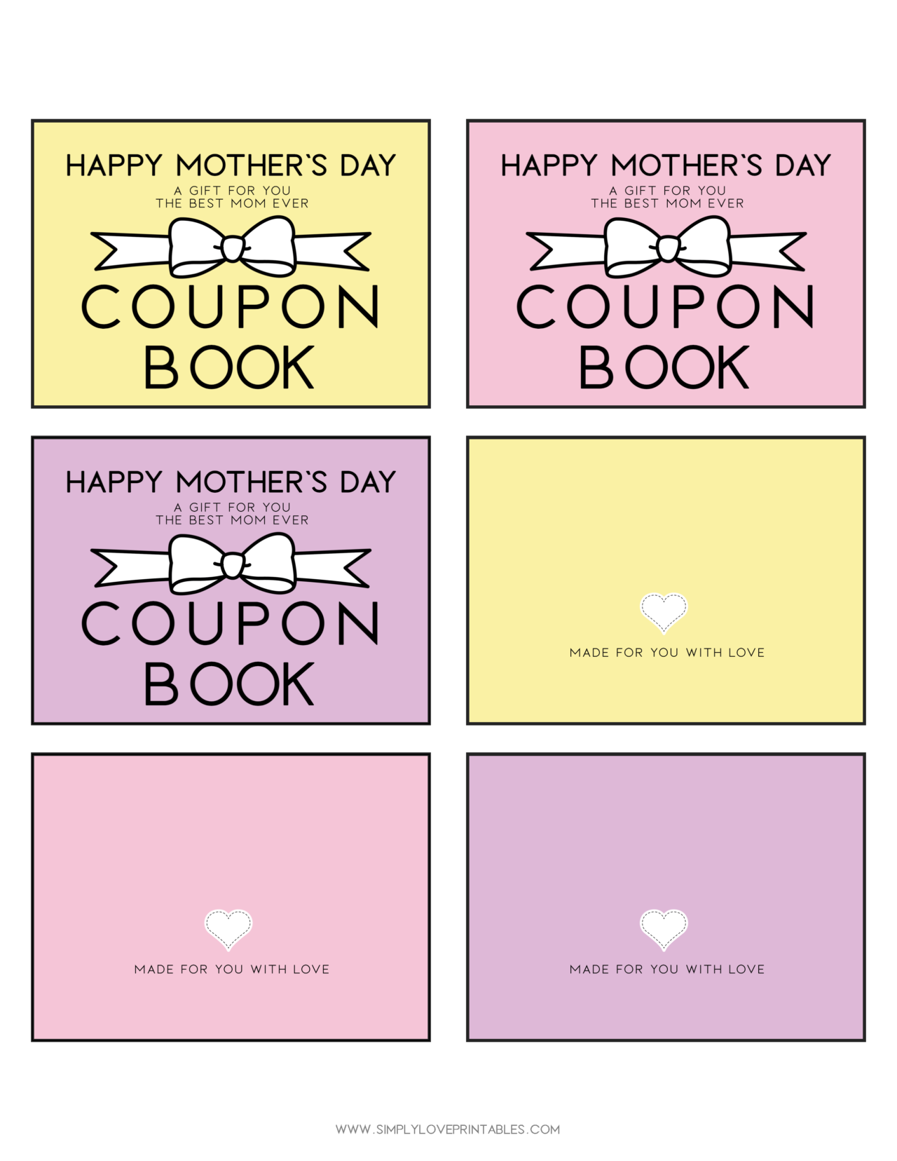 Happy Mother's Day Coupon Book | Simply Love Printables