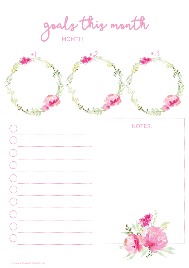 Free Printable May Floral Planner Pages