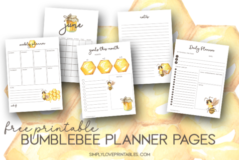 Free Printable Bumblebee Planner Pages - Simply Love Printables