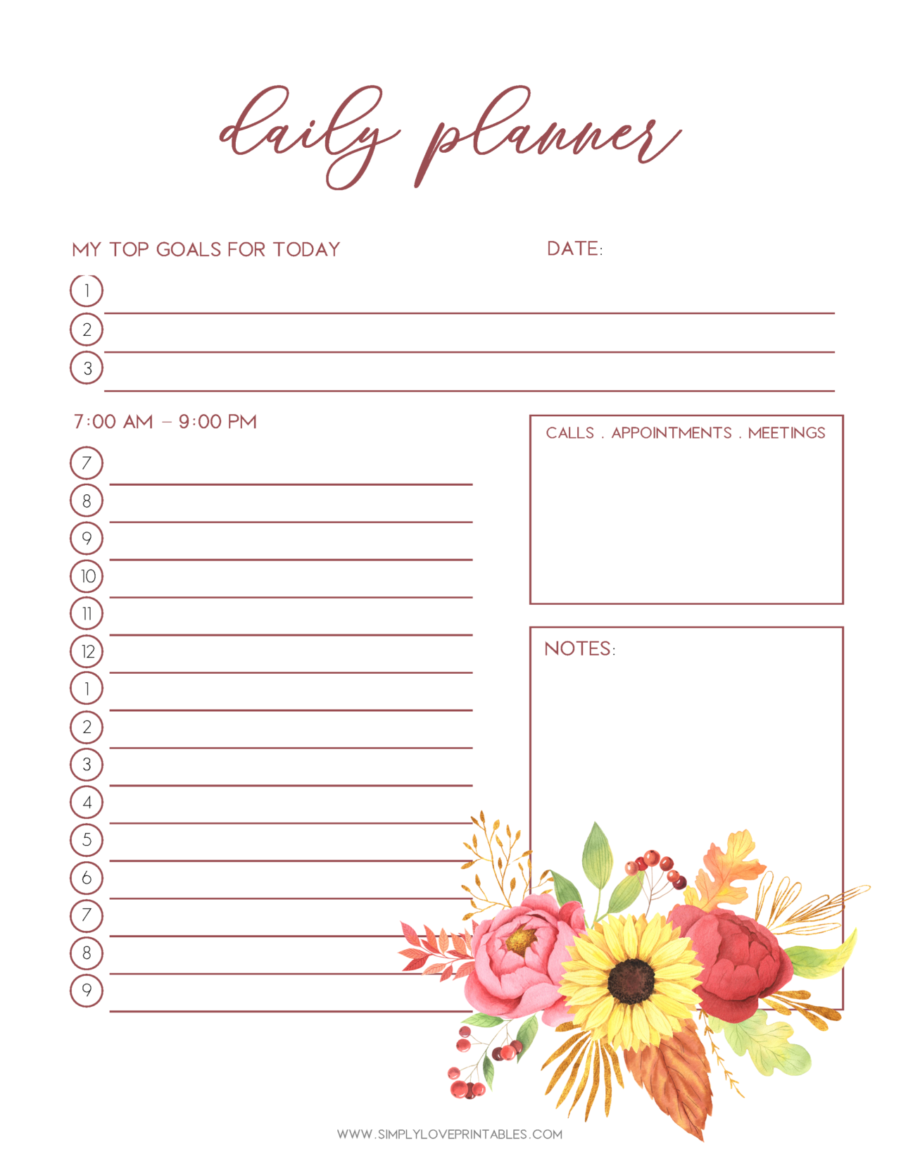 Free Printable August Planning Pages